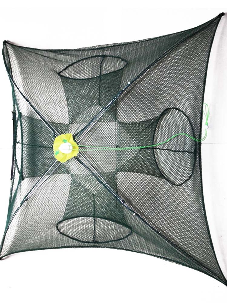 4 Side 4 Hole Folded Fishing Net Portable Fish Net... – Grandado