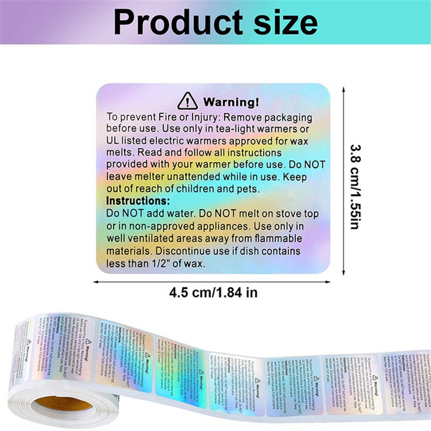 100-500Pcs Wax Melt Warning Seal Labels Candle Sti... – Grandado