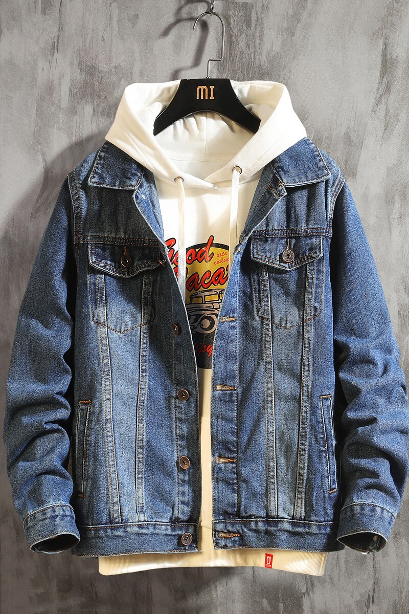 Men's Spring Autumn Washed Vintage Retro Denim Jac... – Grandado