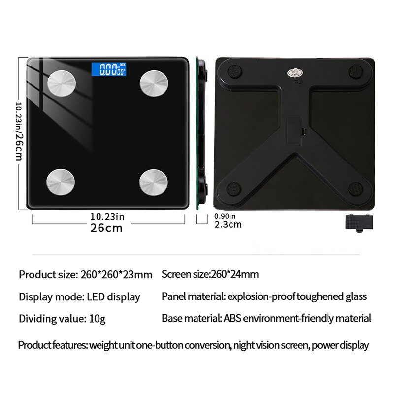 Báscula de peso inteligente para baño BMI electrón... – Grandado