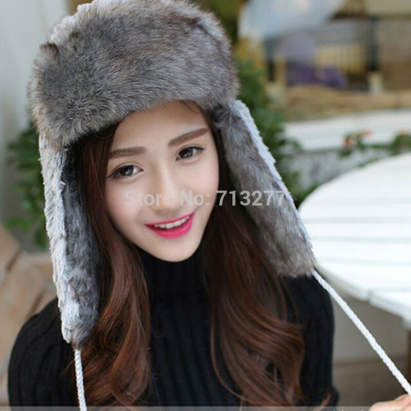 HT404 Russian Bomber Hats Faux Fur Winter Warm Rus... – Grandado