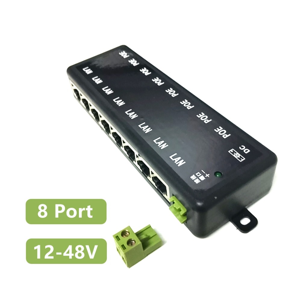 8 Port PoE Injector Adapter Passive 8CH CCTV Camer... – Grandado