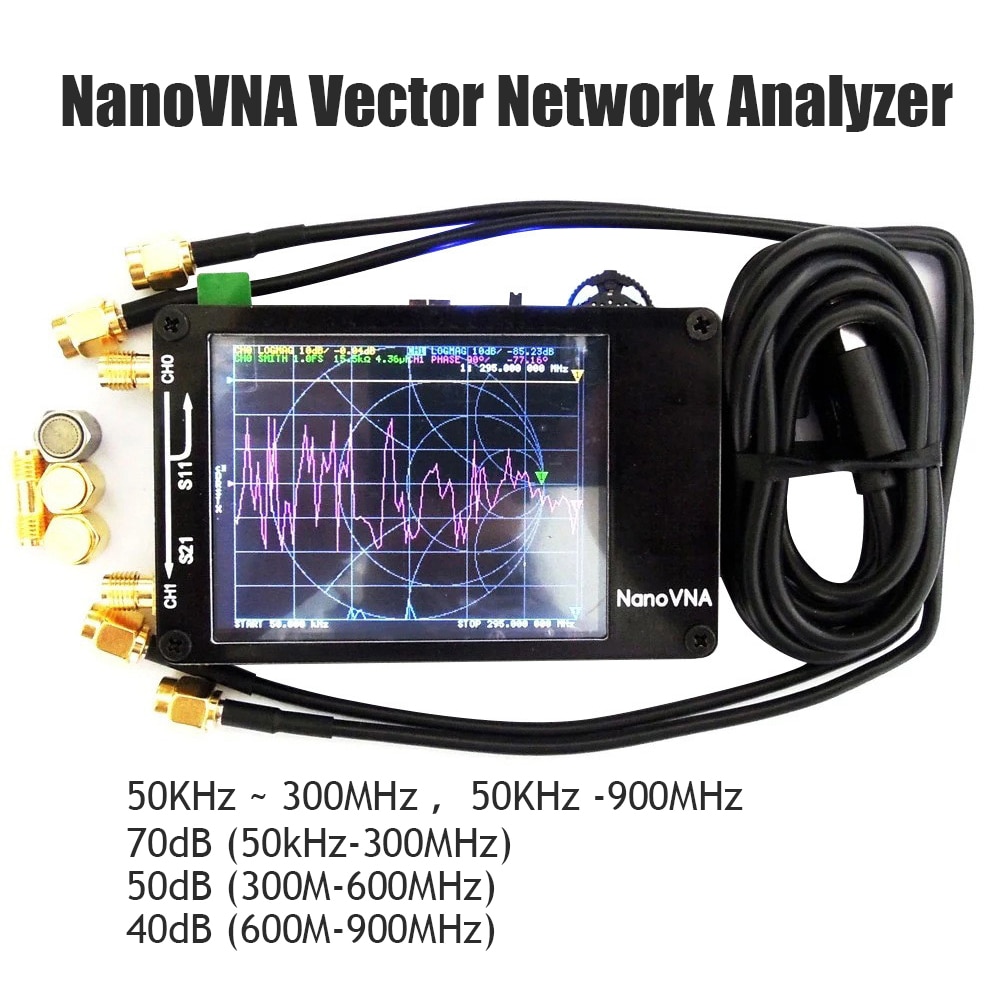 2.8 inch LCD Display 50KHz-300MHz NanoVNA VNA HF V... – Grandado