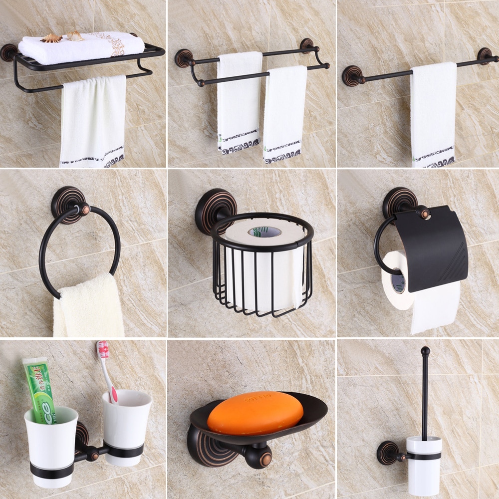 Oil Rubbed Bronze Bathroom Accessories Set Towel S... – Vicedeal