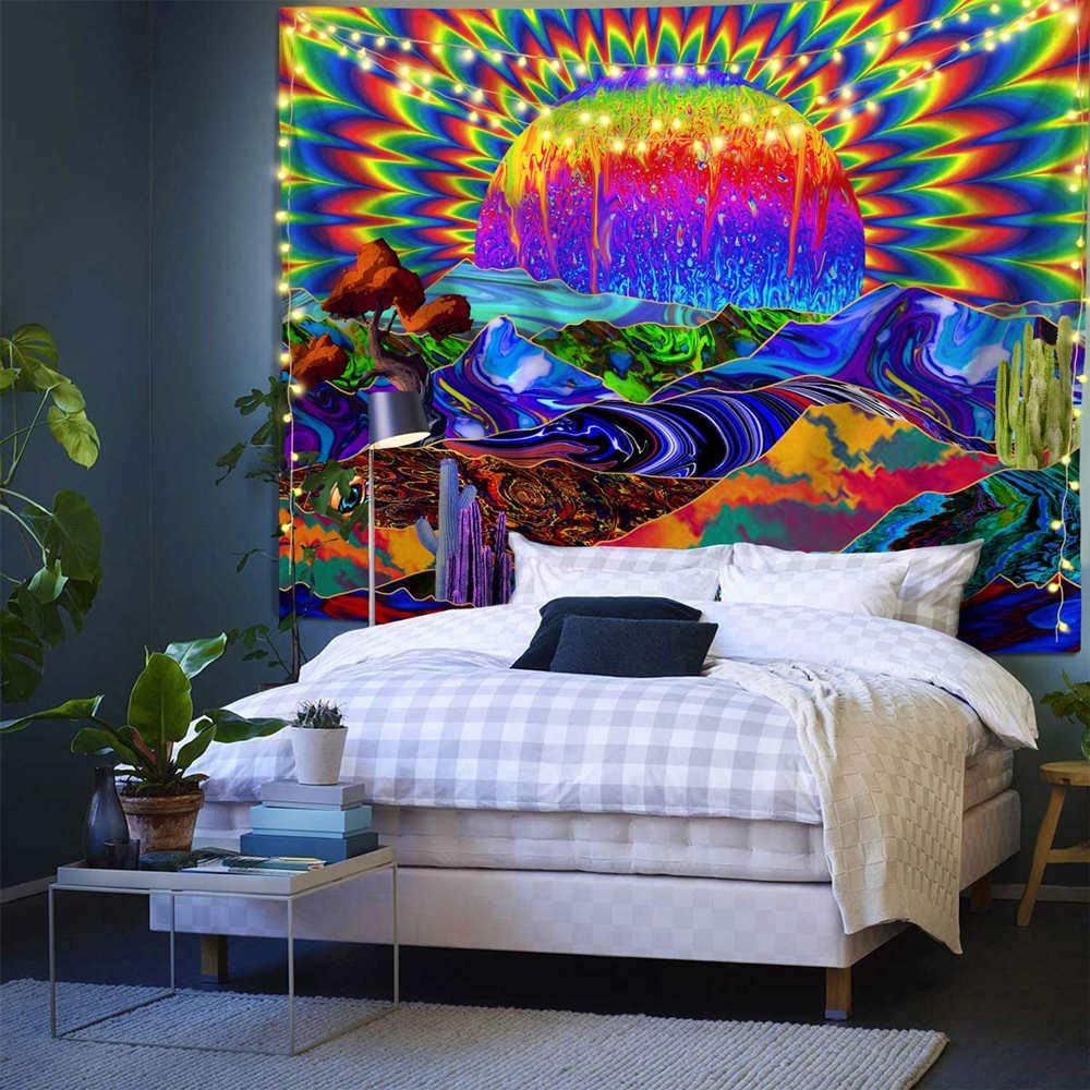 Trippy Psychedelic Wall Art Hippie Cool Colorful S... – Vicedeal
