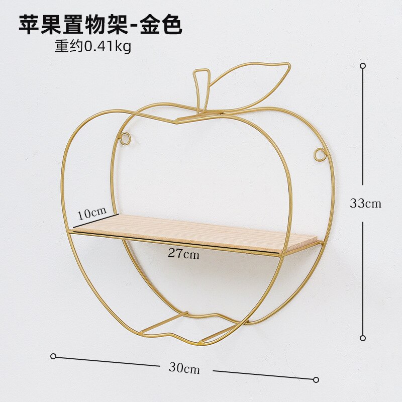 Metal Iron Bedroom Shelves Geometric Apple Art Wal... – Vicedeal