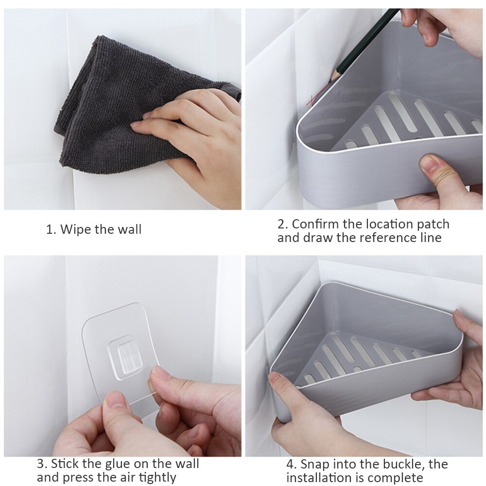 Punch free Corner Shower Shelf Bathroom Shampoo Sh... – Vicedeal