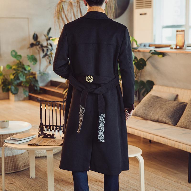 Chinese Tunic Embroidered Wool Trench Coats For Wi... – Grandado
