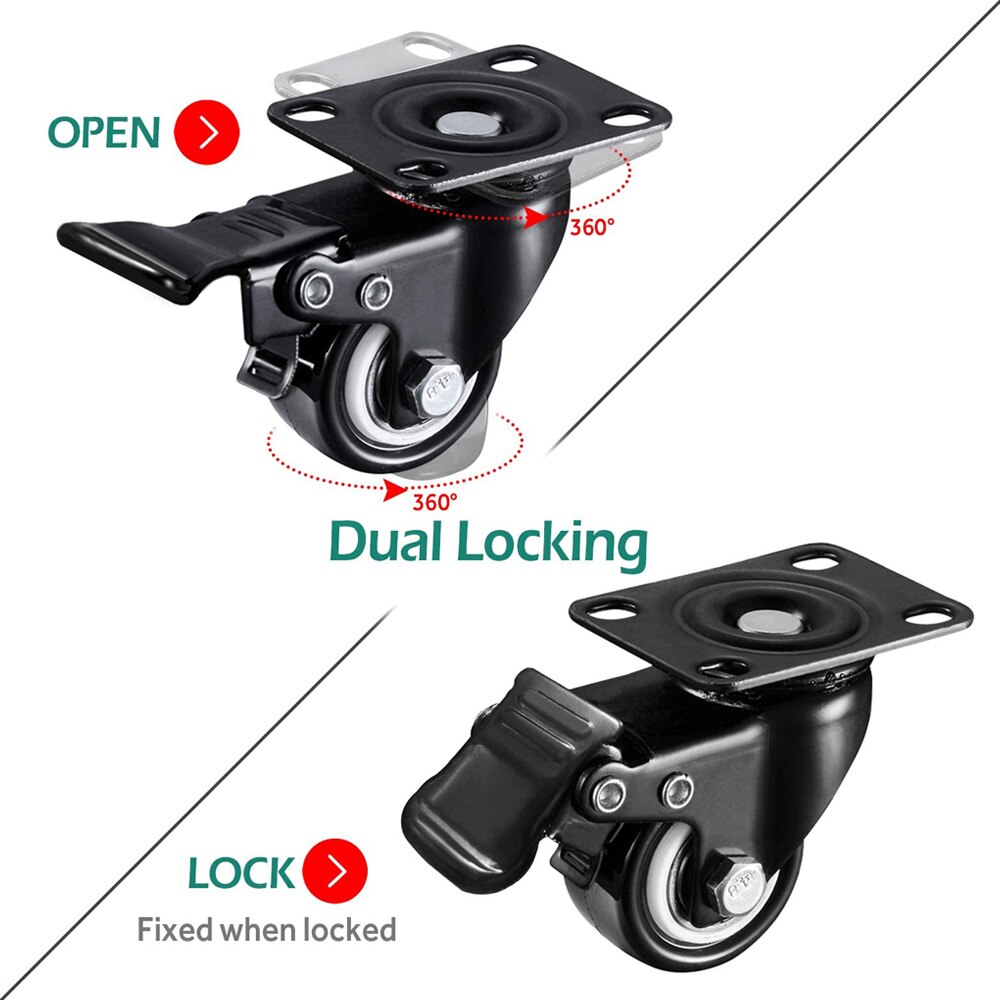 2 zoll Swivel Caster Räder PU Räder Heavy Duty Cas... – Vicedeal