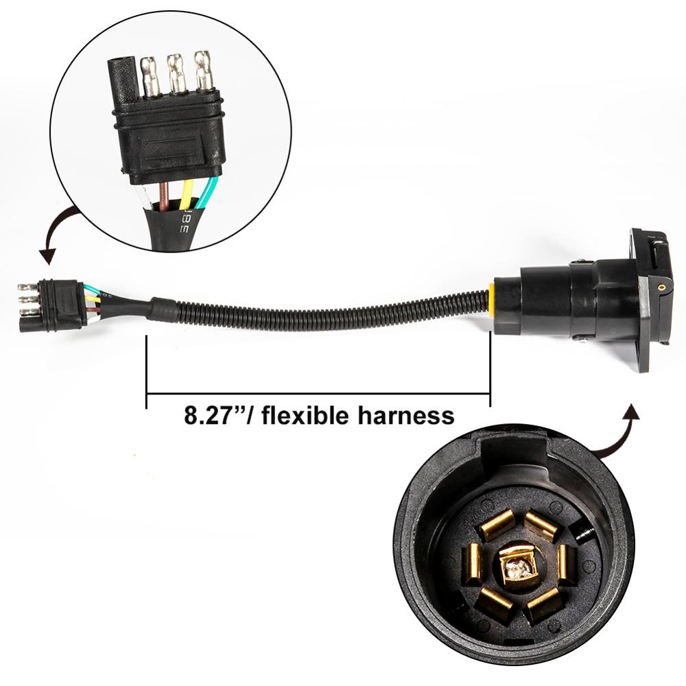 Tirol 4 Flat Plug to 7 Way Blade Trailer Adapter W... – Vicedeal