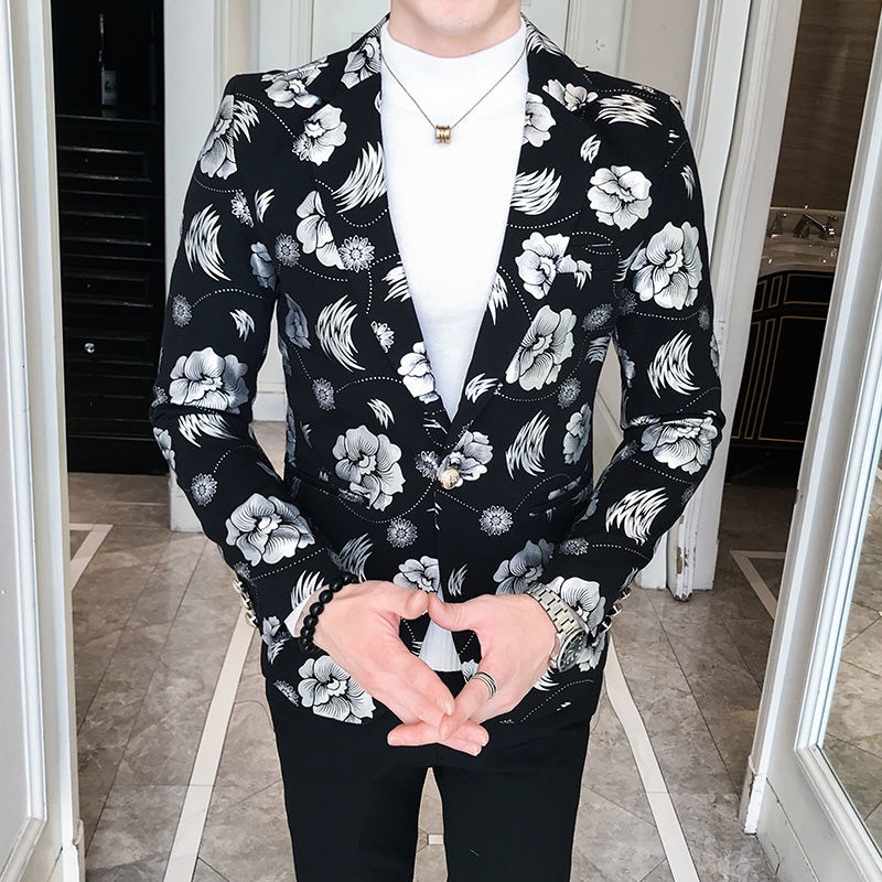 Gedrukt Bloemen Blazers Mens Night Club Outfits Go... – Vicedeal