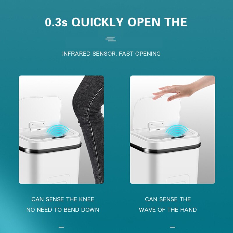 15L intelligent sensing trash can household intell... – Grandado