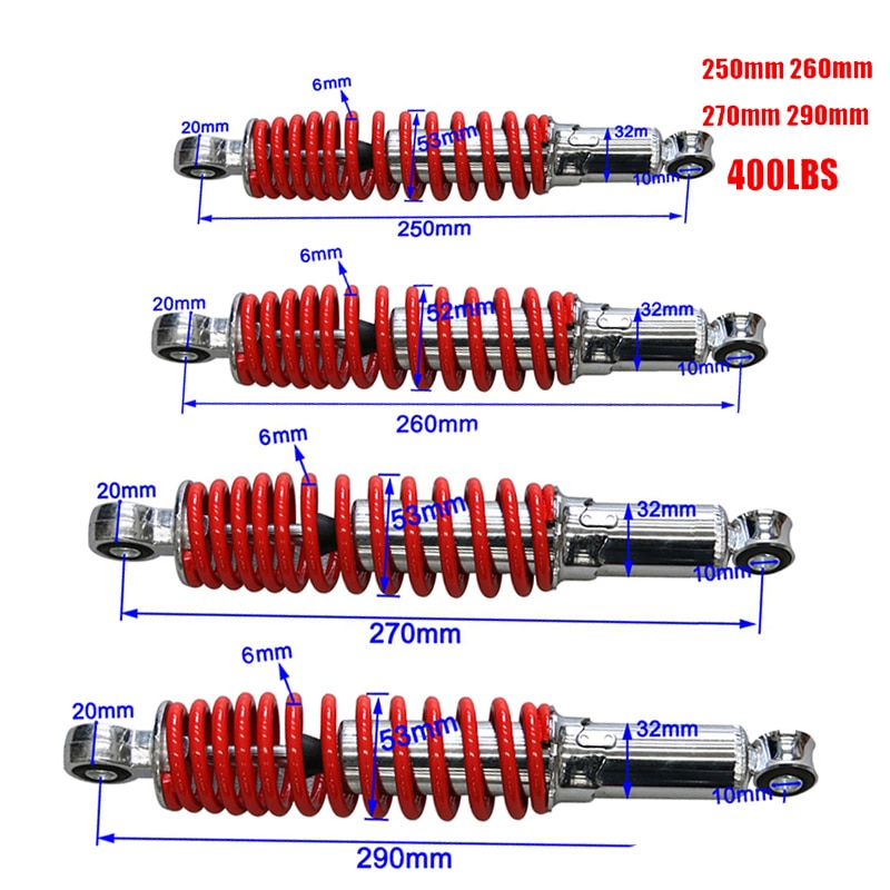 400LBS 250/260/270/290mm Front Shock Absorber For ... – Grandado