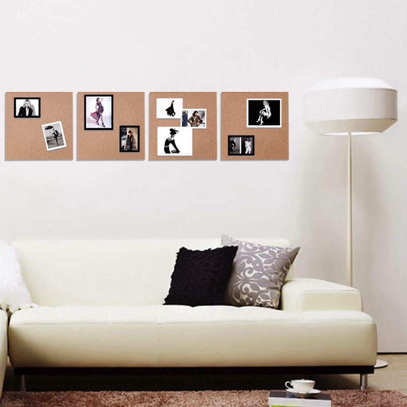 4 Pack Cork Board Tiles with 50x Push Pins 12 Inch... – Vicedeal