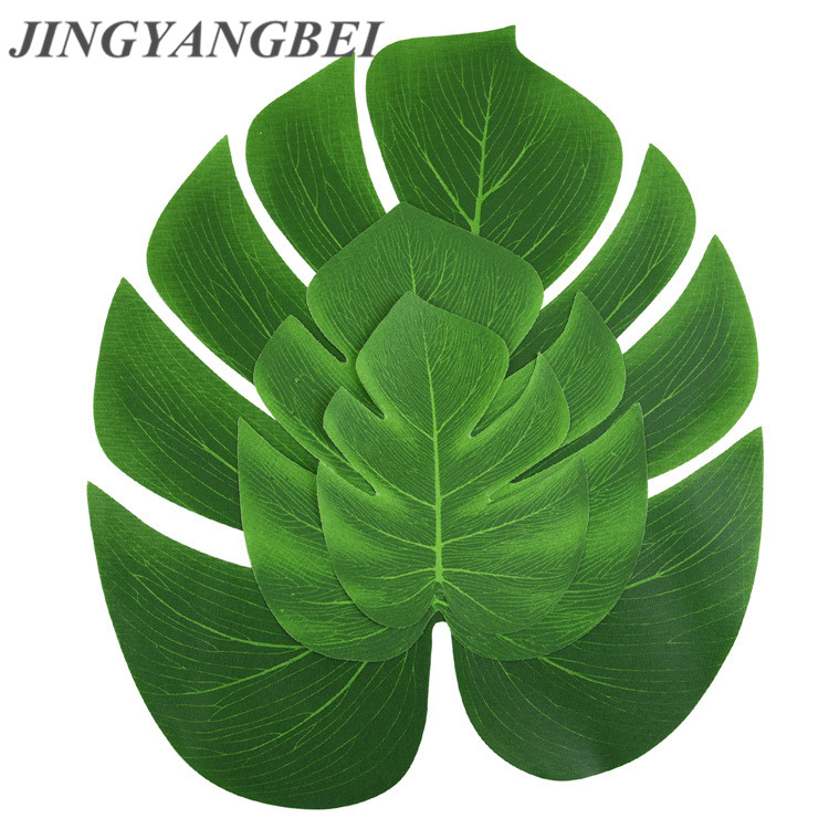 12Pcs Artificial Tropical Palm Leaves for Hawaiian... – Grandado