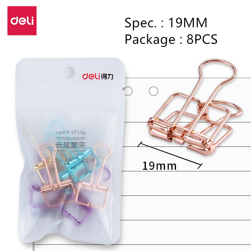 DELI Color Metal Binder Clip Blue Gold Purple 19mm... – Vicedeal