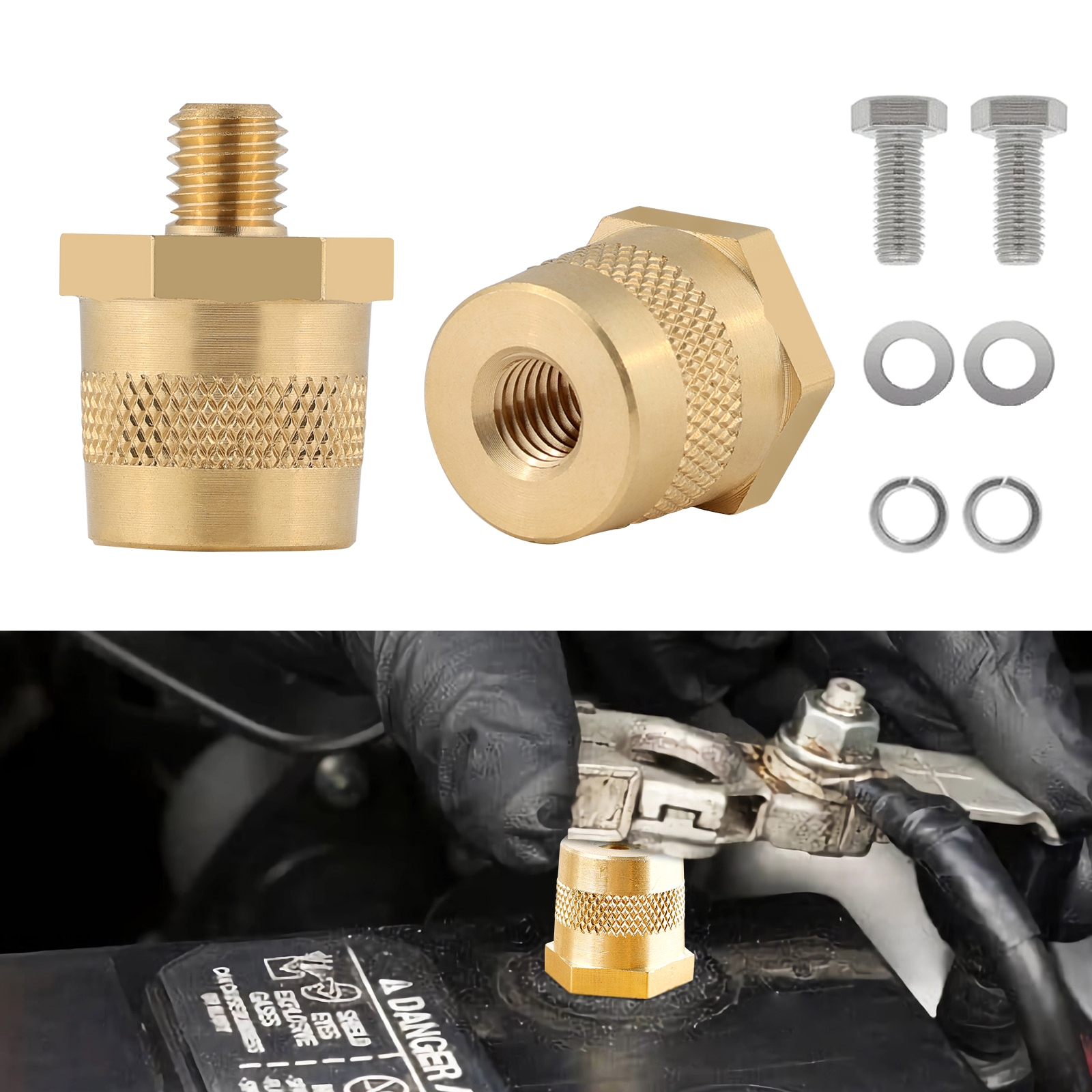 Battery Pole Adapter Pair Positive Negative Batter... – Grandado