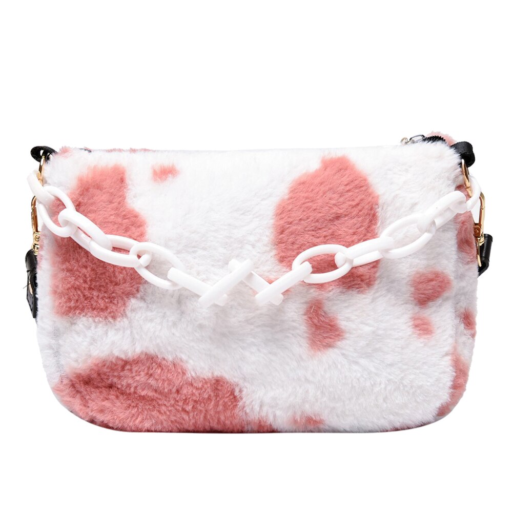 Cow Print Small Shoulder Bags For Women Winter Sof... – Grandado