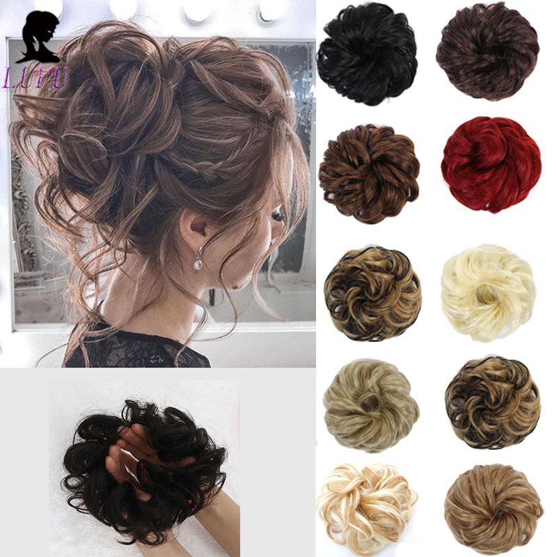 LUPU Elastic Scrunchie Extensions Hair Ribbon Ponytail Bundles ...