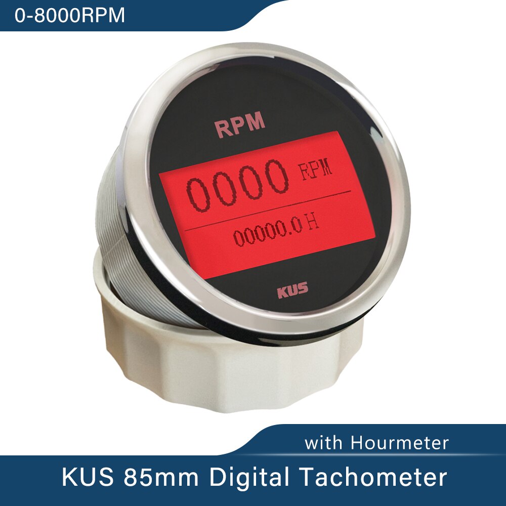 KUS 85mm Tachometer RPM Gauge with Hour Meter 0-30... – Vicedeal