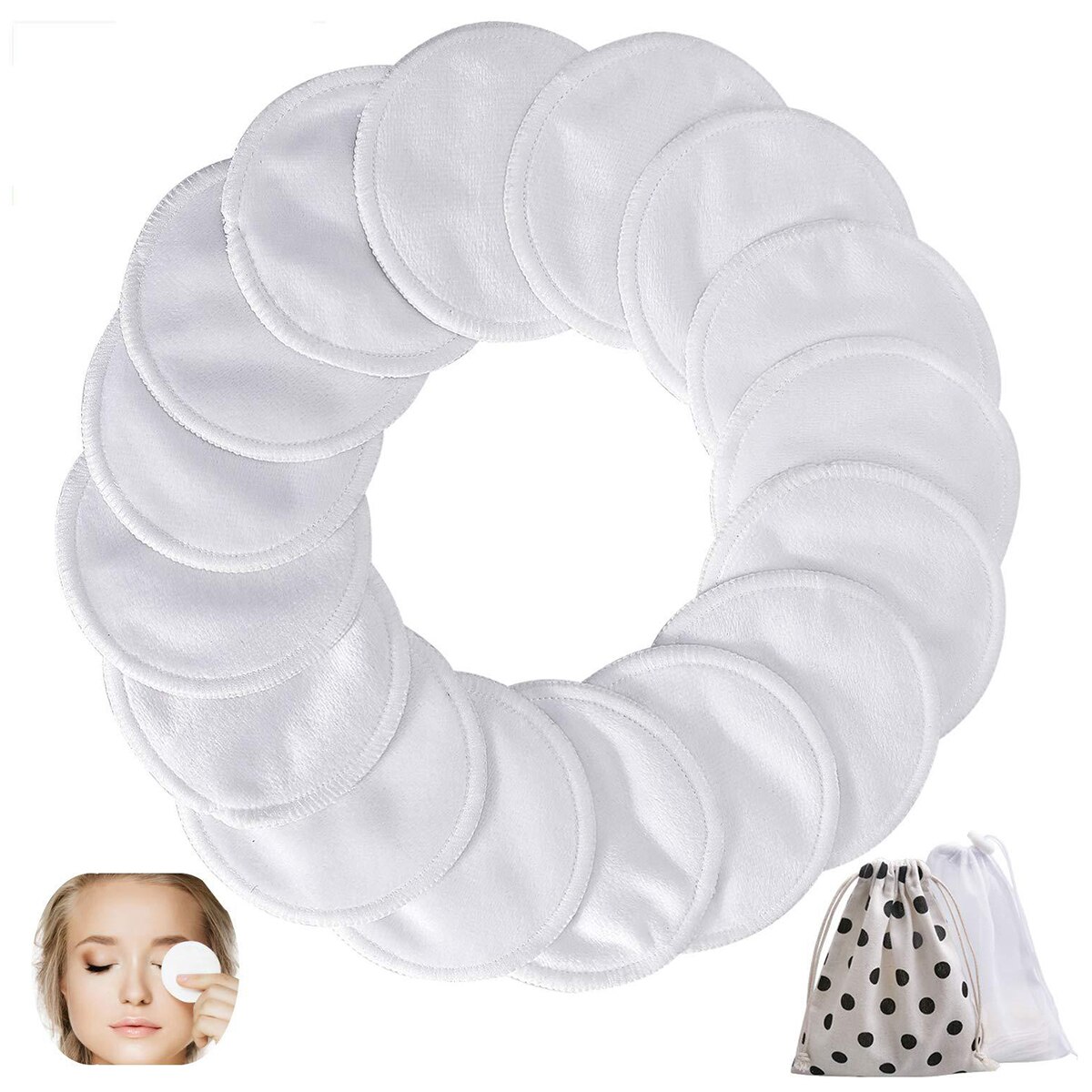 20Pcs/Set Reusable Makeup Puffs With Mesh Bag Wash... – Grandado