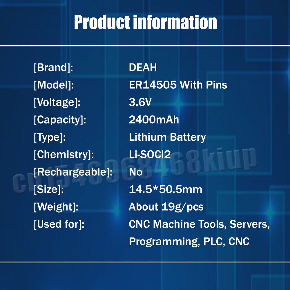 1Pcs 3.6V 2400Mah ER14505 14505 Aa Vervangende Li-... – Vicedeal