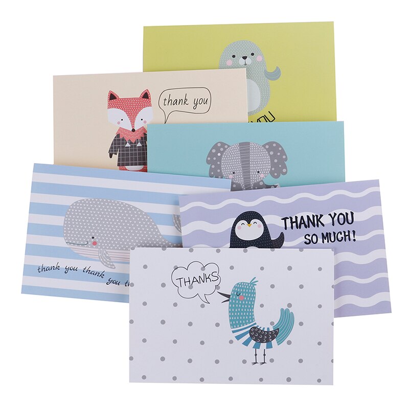 6pcs/set Thank You Cards Birthday Card Note Cards ... – Vicedeal