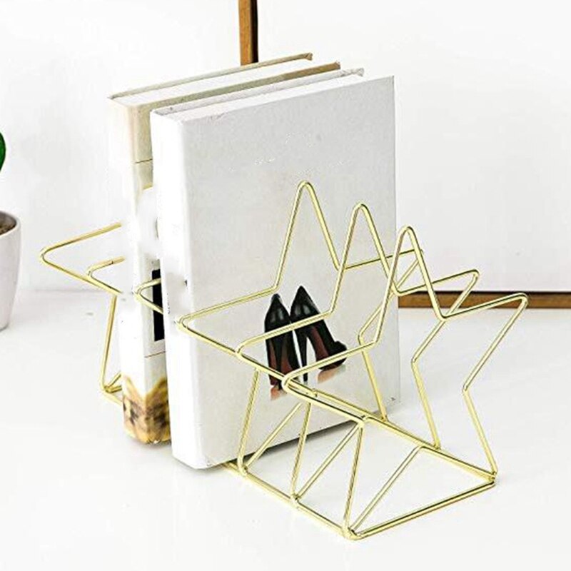 Gold S Shape Electroplated Bookend Desk Organizer ... – Grandado