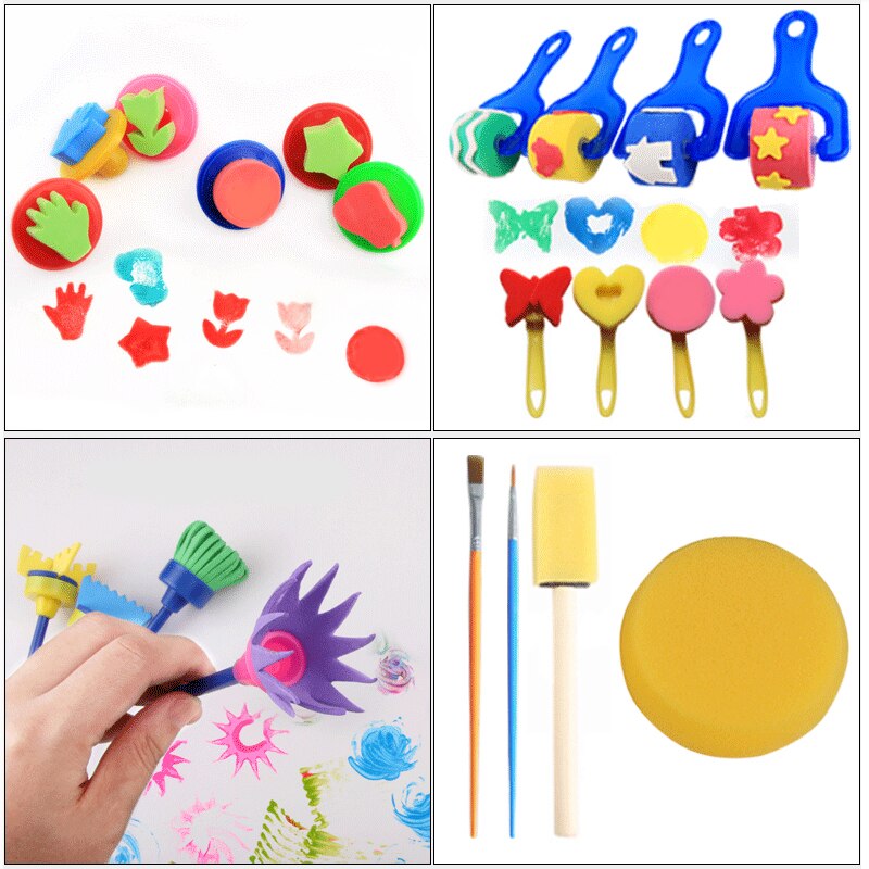 Kids Toddler Sponge Stamp Brush Kits Flower Drawin... – Grandado