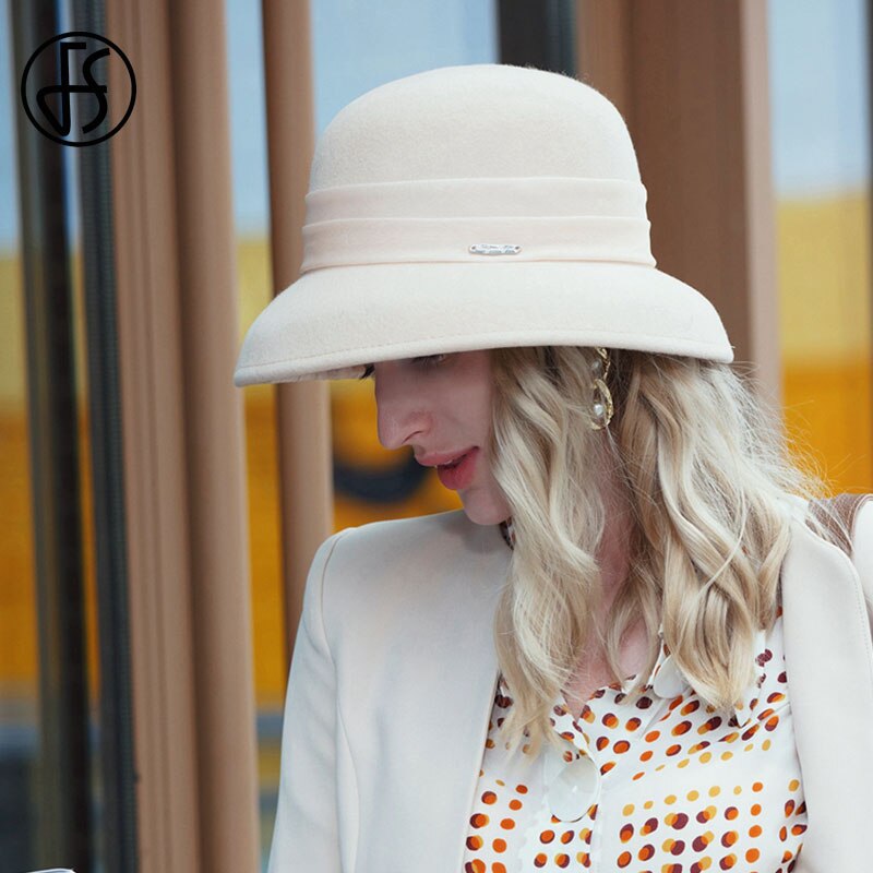 FS Vintage Winter Hats For Women Wool Felt Wide Br... – Grandado