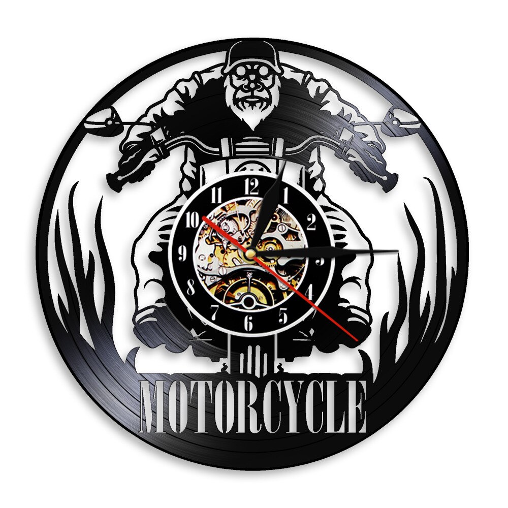 Motorcycle Riding Racing Wall Clock Time Touring V... – Grandado