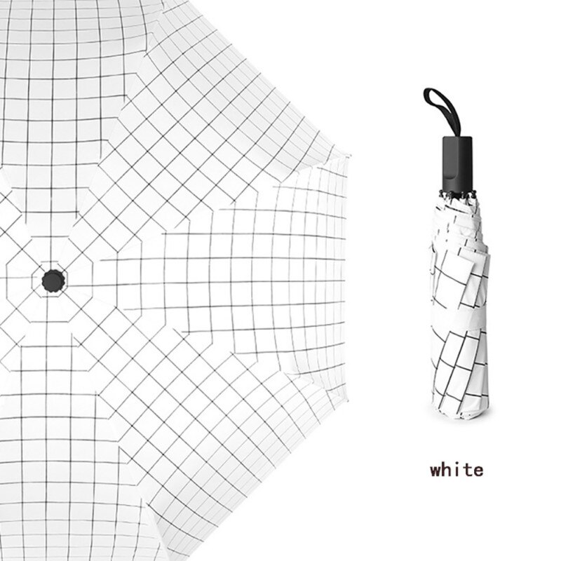 UV Protection Sun Three Folding Umbrella Plaid Umb... – Grandado