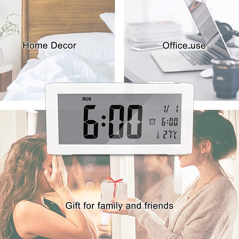Digital Alarm Clock for Bedroom with LCD Large Sn,... – Grandado