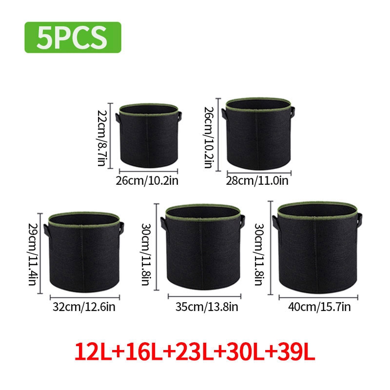 5pcs 3/4/5/7 Gallon Plant Flower Grow Bags Pot Hom... – Vicedeal