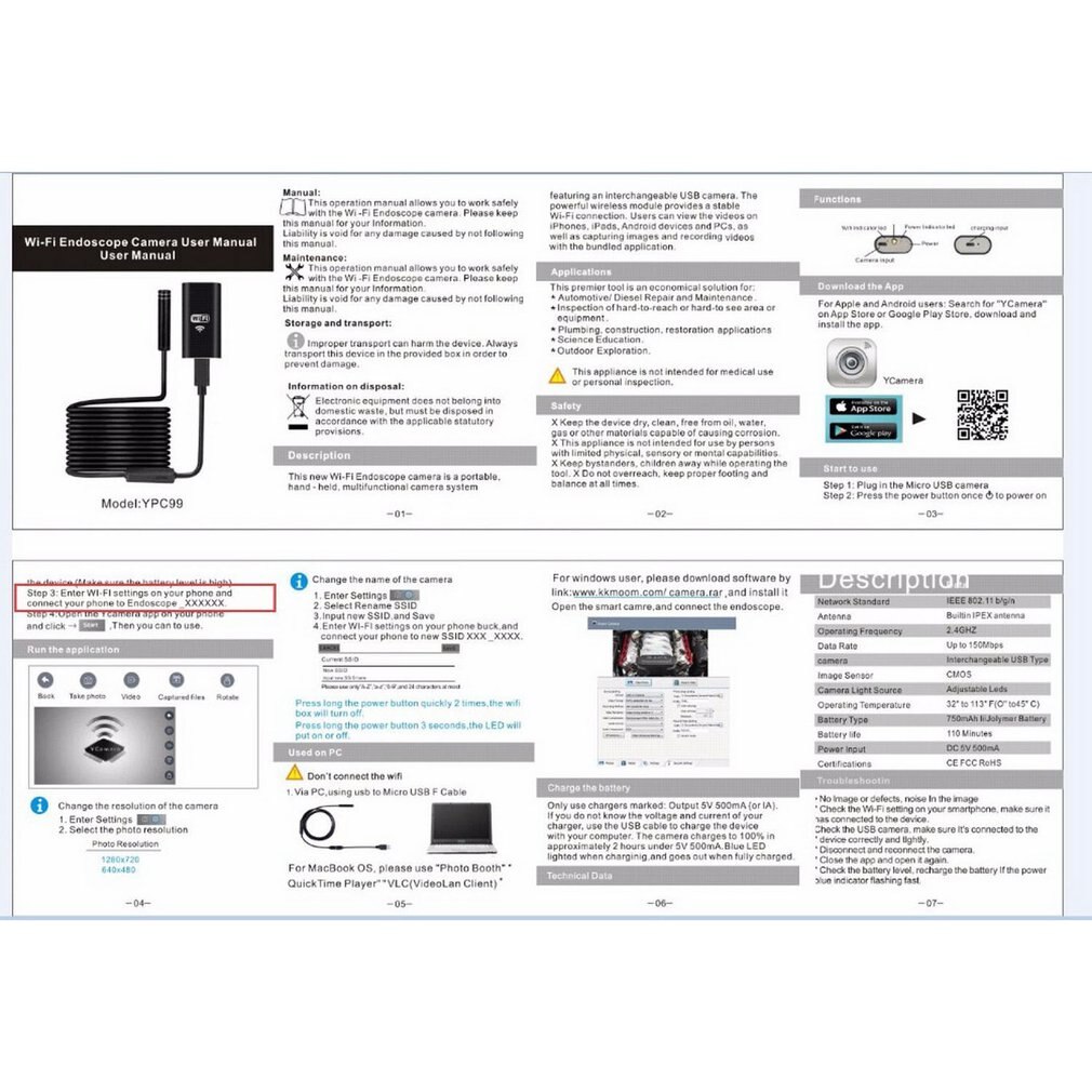 Waterproof WiFi Mobile Phone Endoscope 8mm 8 LED H... – Vicedeal