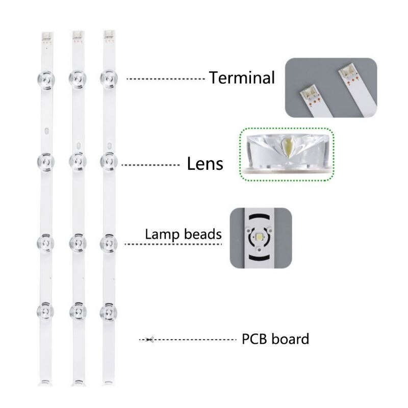 3Pcs/Set LED Backlight Strip 6 Lamp Light Bar for ... – Grandado