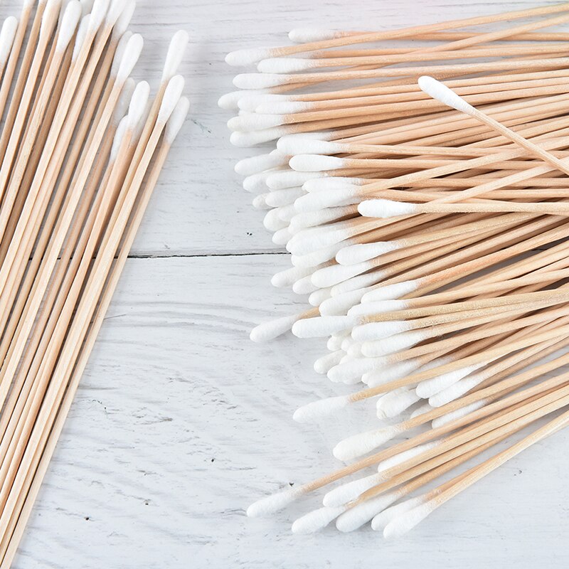 100Pcs/pack Cotton Swab 15cm Swab Wood Handle Cott... – Grandado