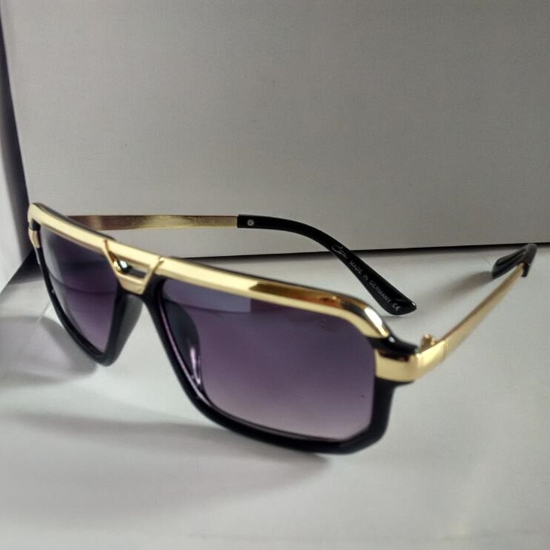 Metallic gold sunglasses for men and women glasses... – Grandado
