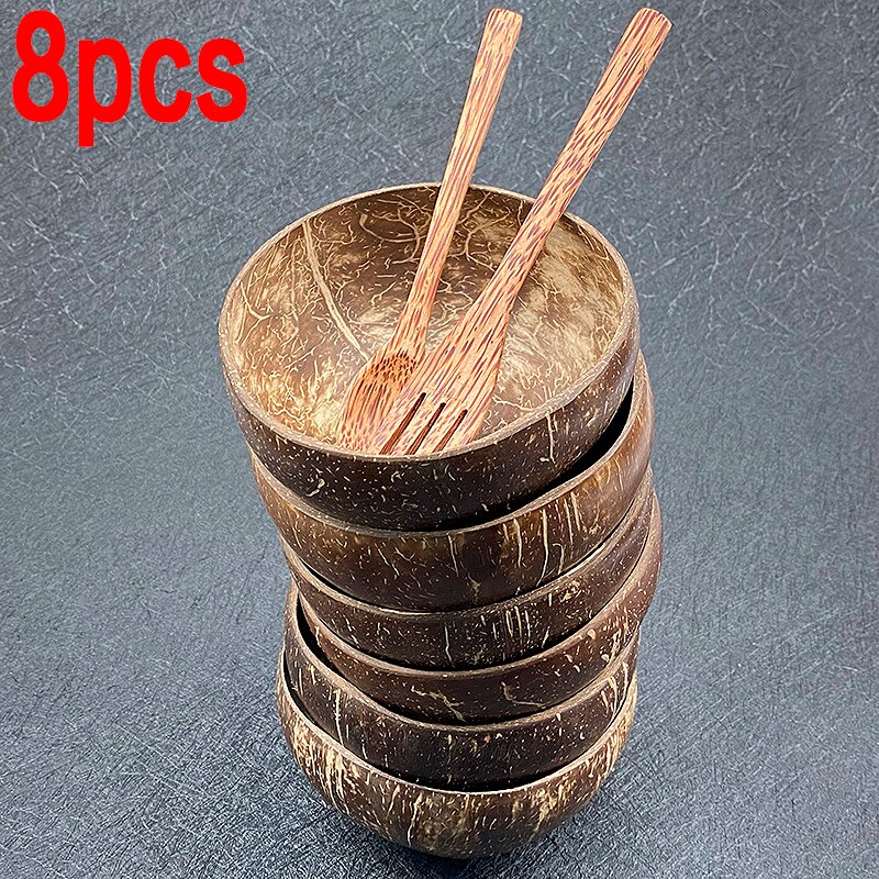 Coconut bowl coconut fork coconut spoon fruit sala... – Grandado