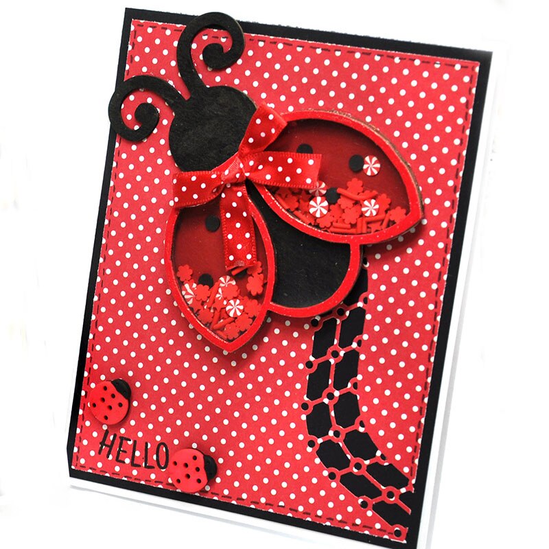 Cute Ladybug Shaker Scrapbooking Paper Die Cut Ste... – Grandado