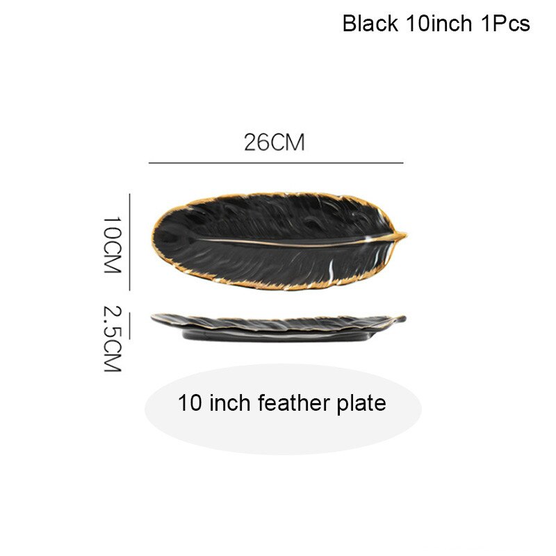 Ceramic Platter Storage Tray Sushi plate Leaf feat... – Vicedeal