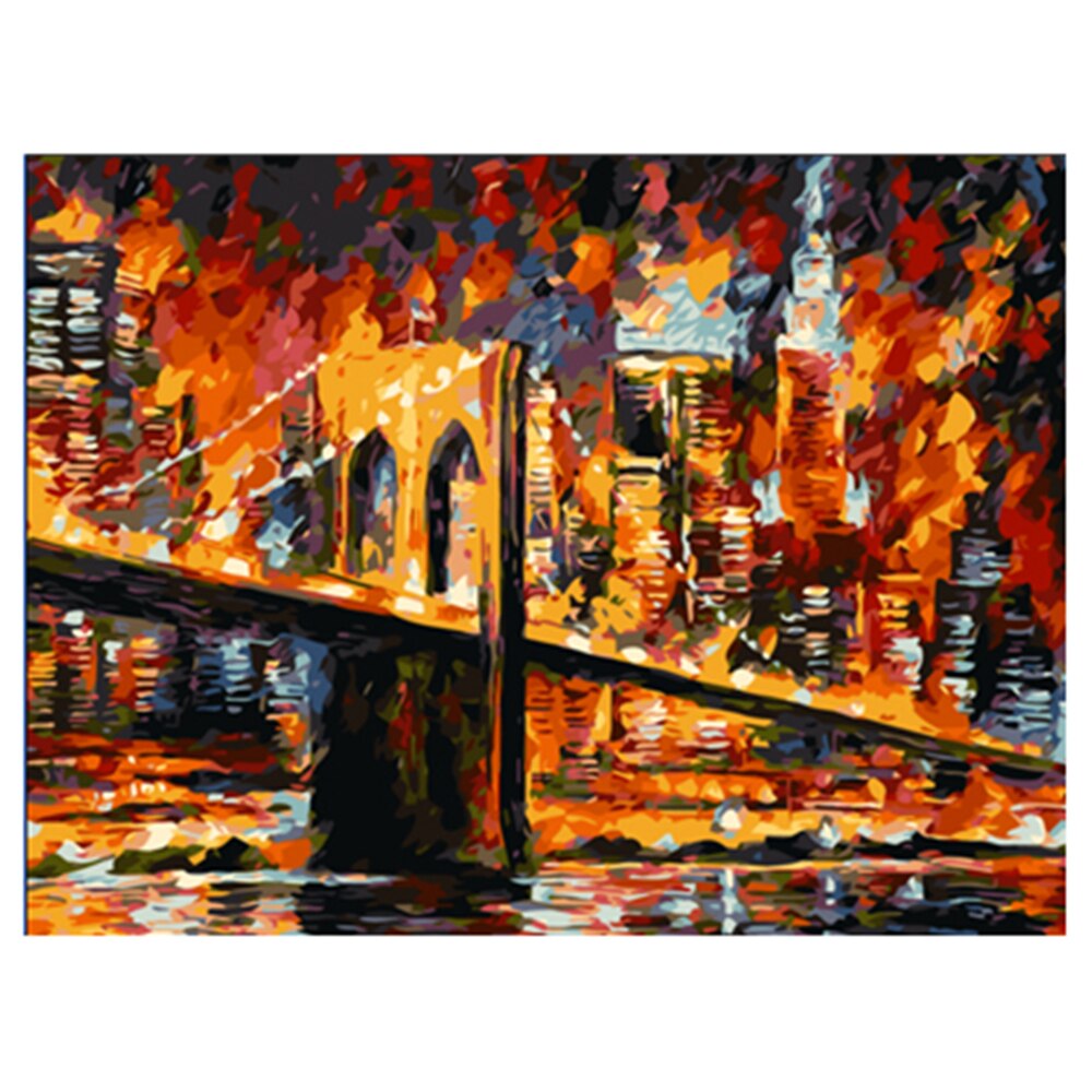 Diy Verf Door Nummer Night Street View Canvas Schi... – Grandado