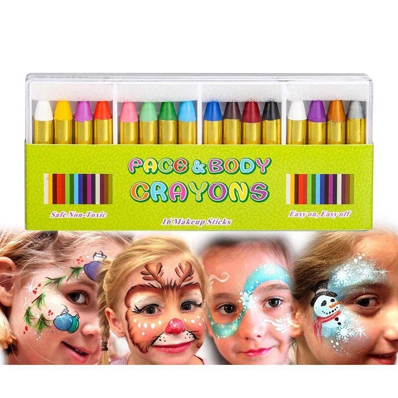 1 Box,16 Color Children'S Face Crayons Body Painti... – Grandado