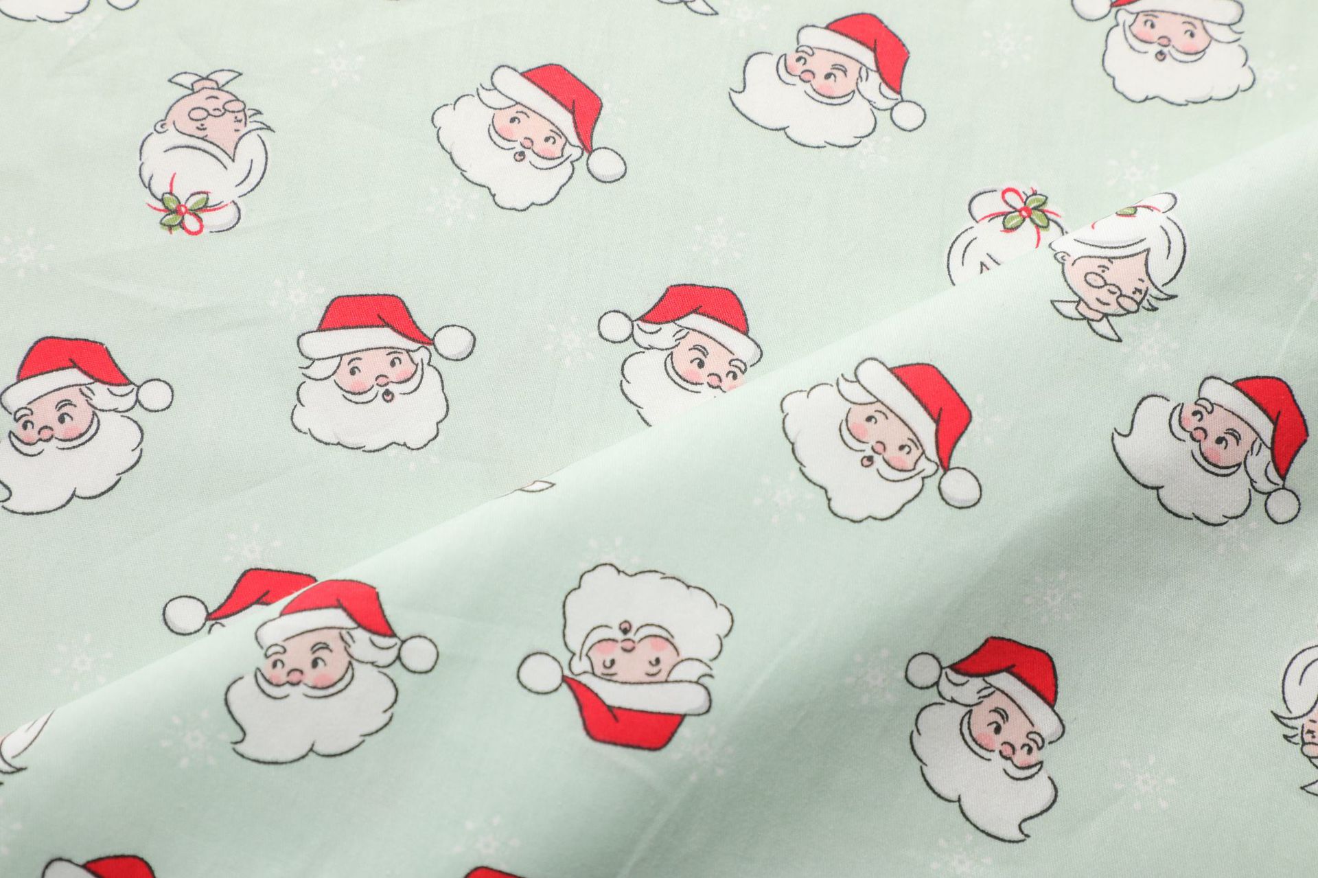 Santa Claus Grid 100% Twill Cotton Fabric DIY hand... – Grandado