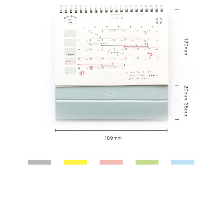 Kawaii Leuke Effen Kleur Kalender Coil Kalenders S... – Grandado