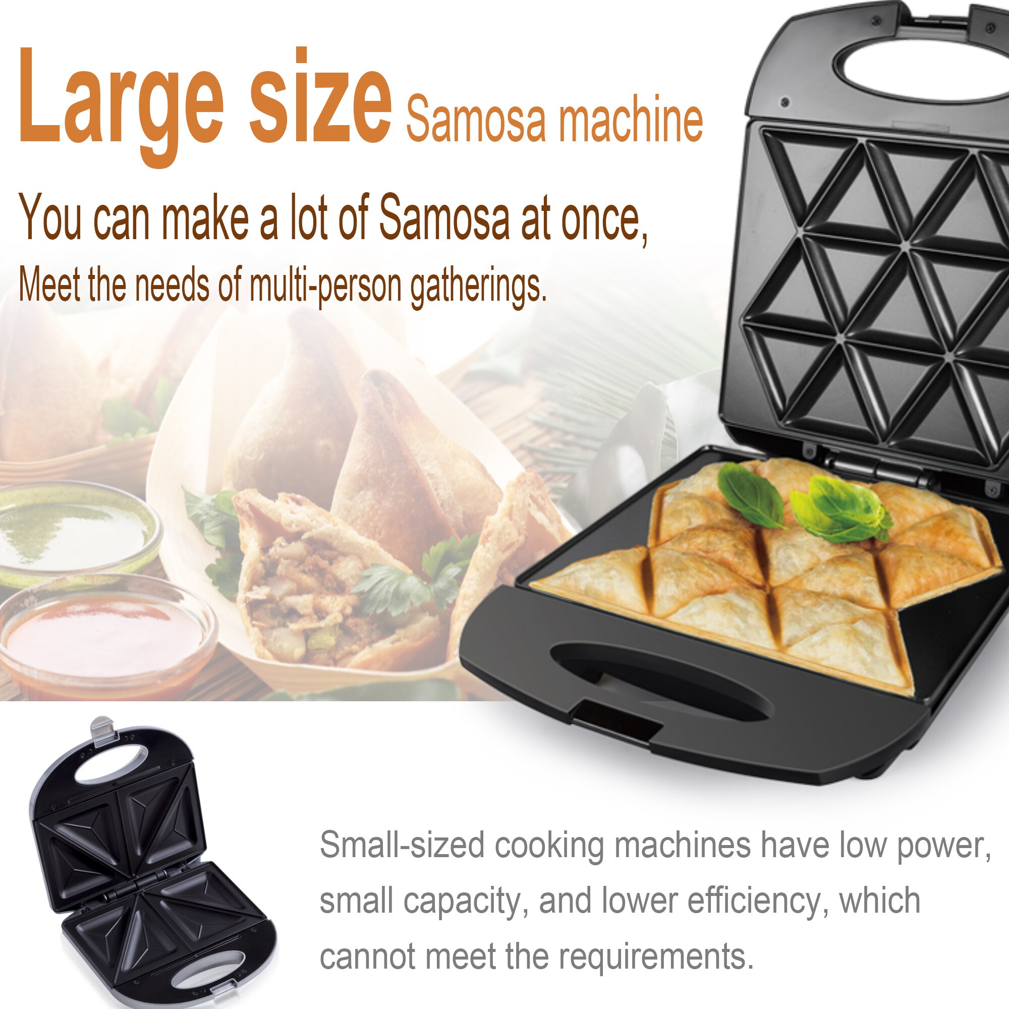 1400W Electric Large Sandwich Maker Samosa Machine... – Vicedeal