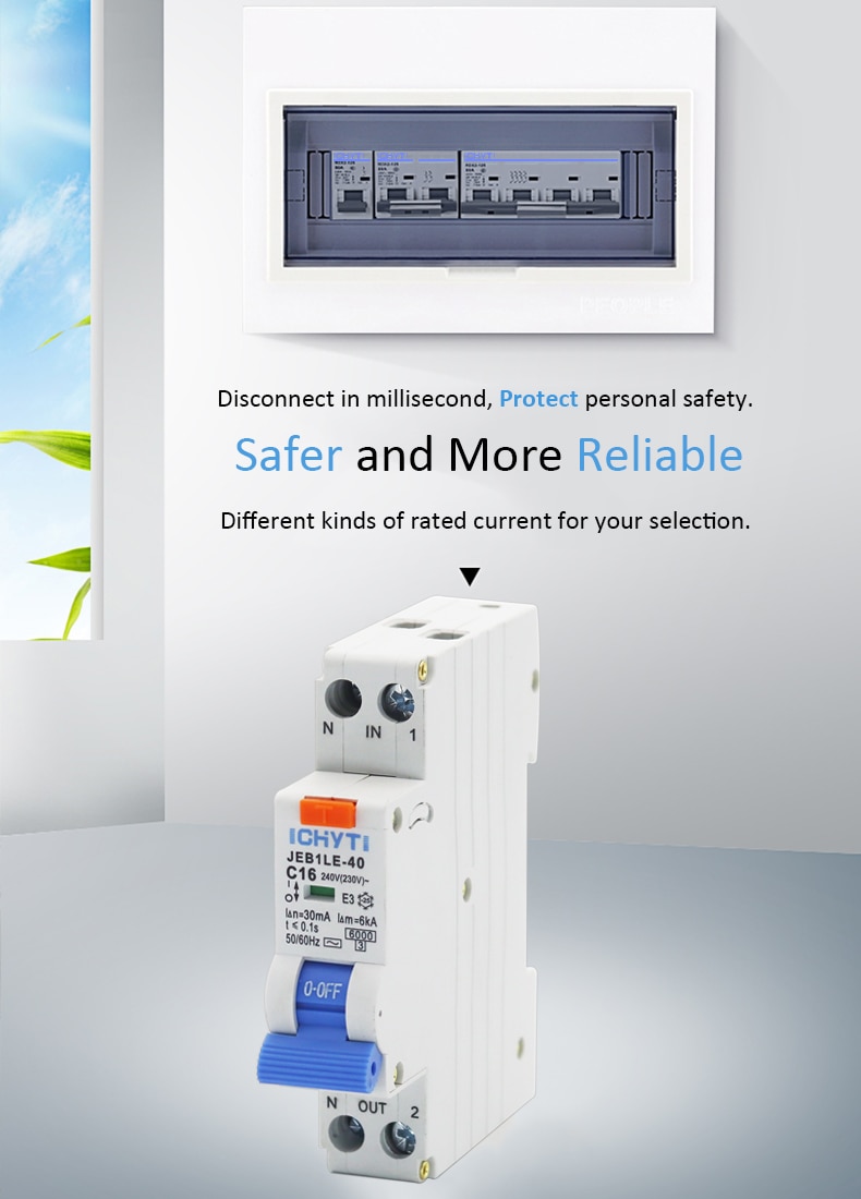 Type AC RCBO 32A 30mA 6KA 18mm 1P+N Type A Residua... – Grandado