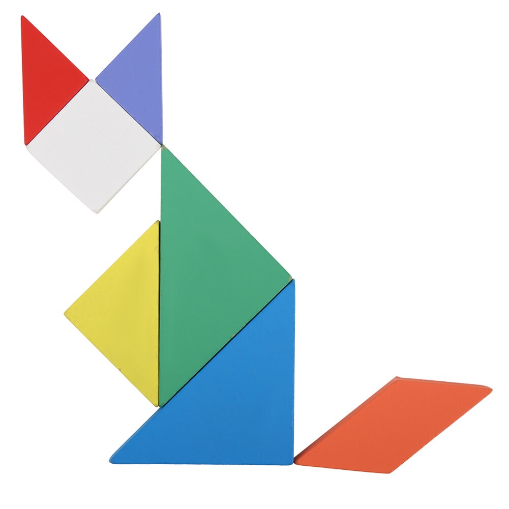 Wooden Tangram 7 Piece Jigsaw Puzzle Colorful Squa... – Vicedeal