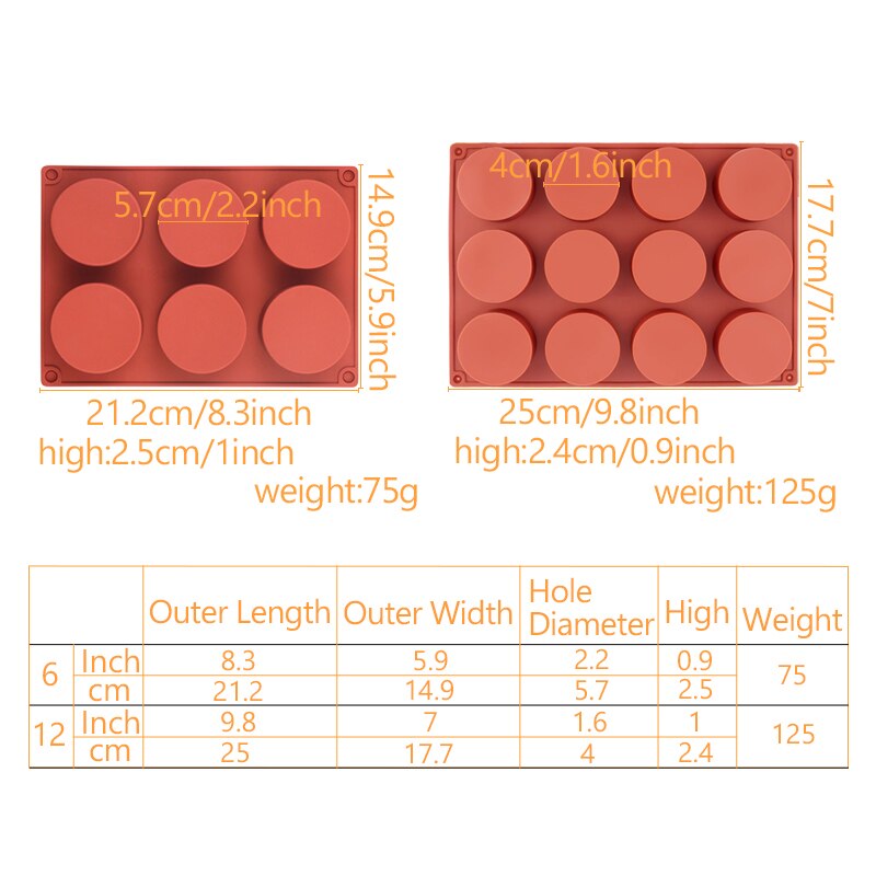 6/12 Holes Oreo Mold Heat Resistance Cylinder Sili... – Grandado