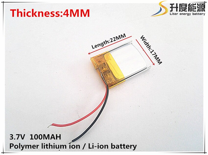 3.7V 100mAh 401722 Lithium Polymer Li-Po li ion Re... – Grandado